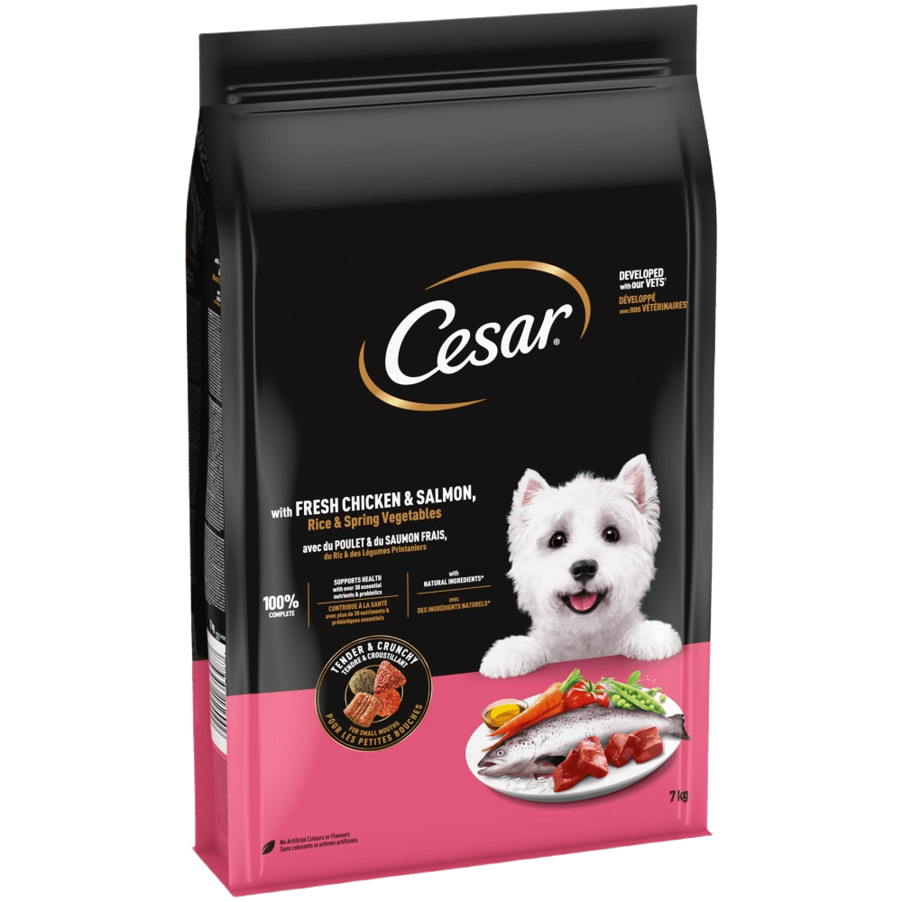 Cesar Adult Dry Dog Food with Fresh Chicken, Salmon & Vegetables 7kg