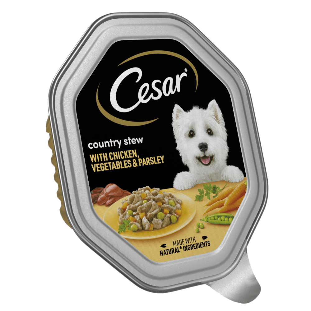 CESAR® Country Stew Adult Wet Dog Food Tray Chicken & Veg in Gravy 150g